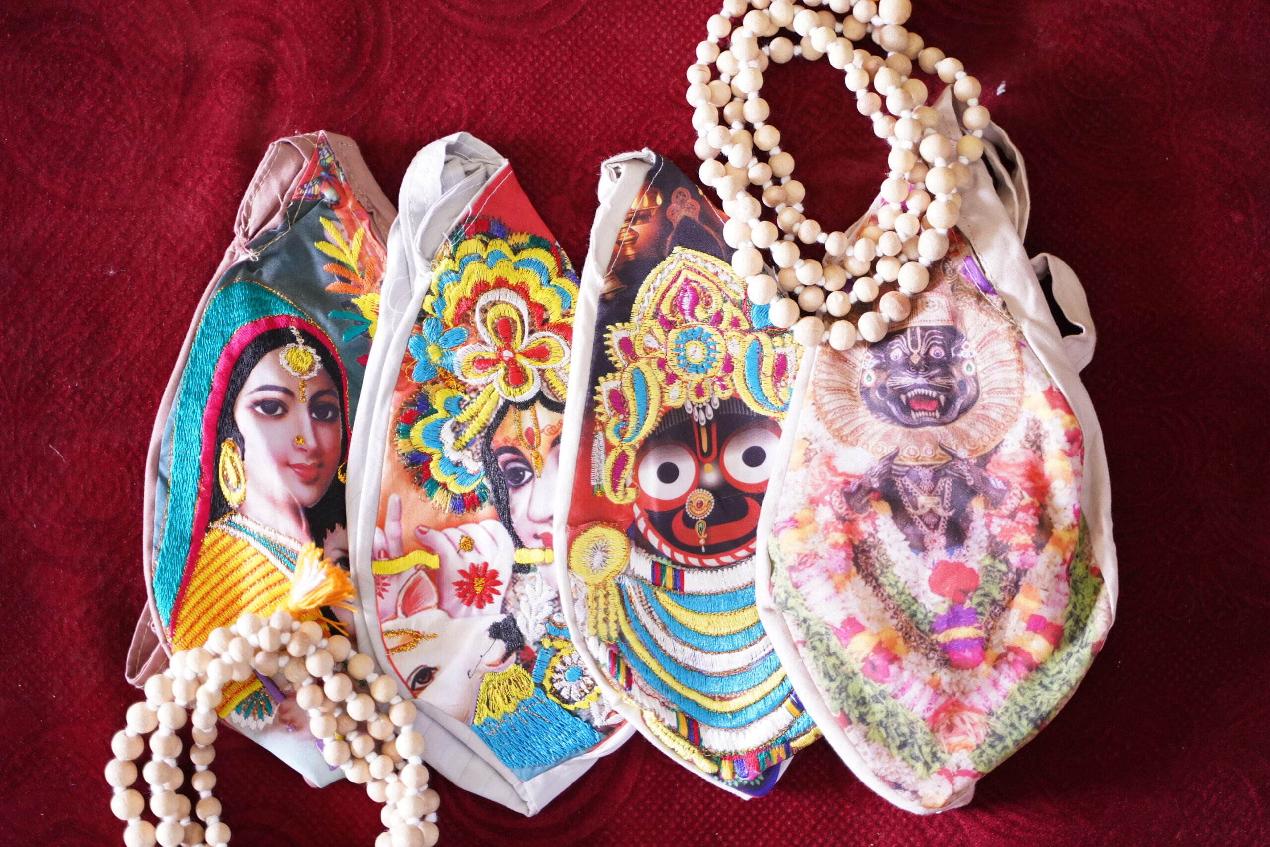 Krishna Bead Bag - Digital Print & Embroidery – Iskcon Kart